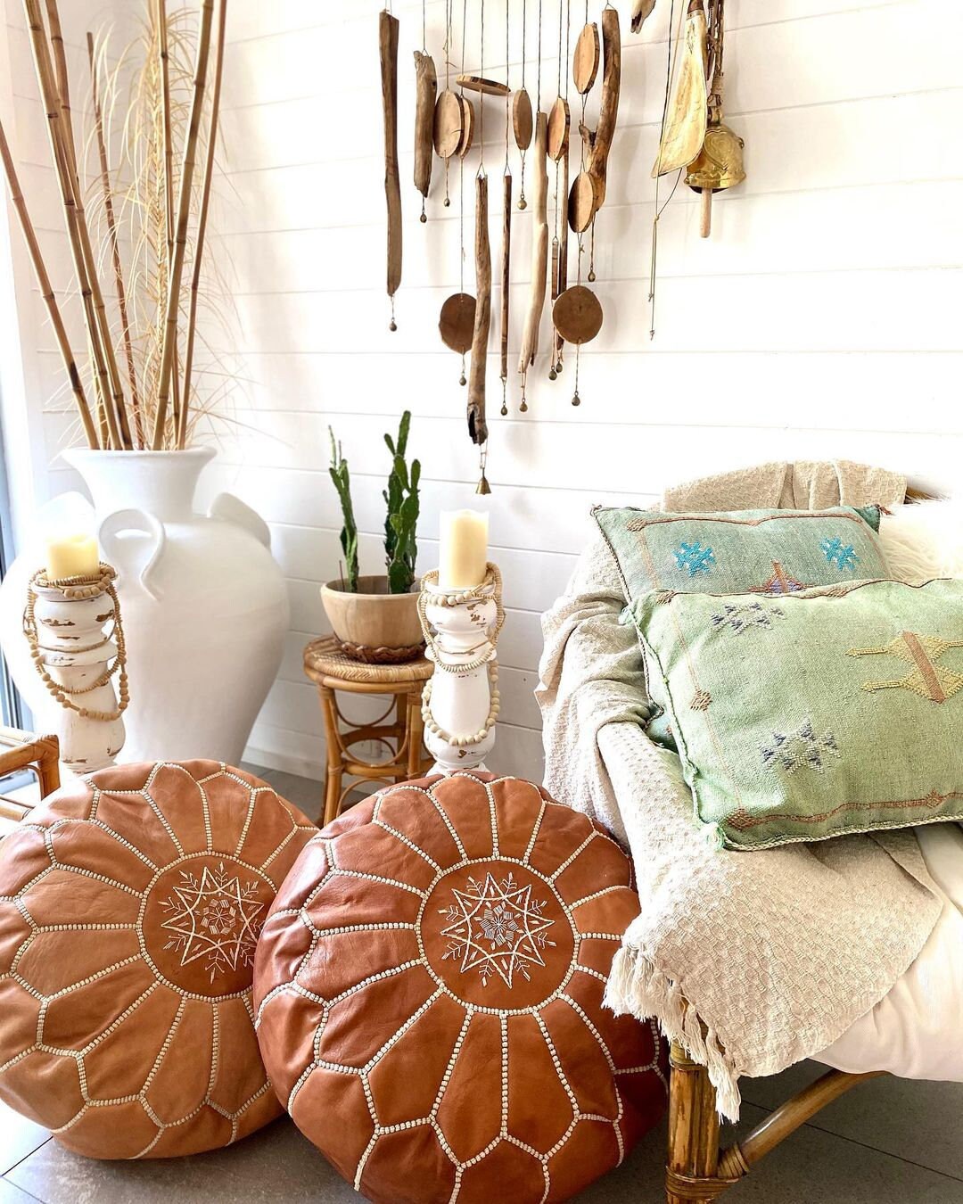 Moroccan Pouf Round Leather Pouf Handmade Pouf Ottoman - Etsy