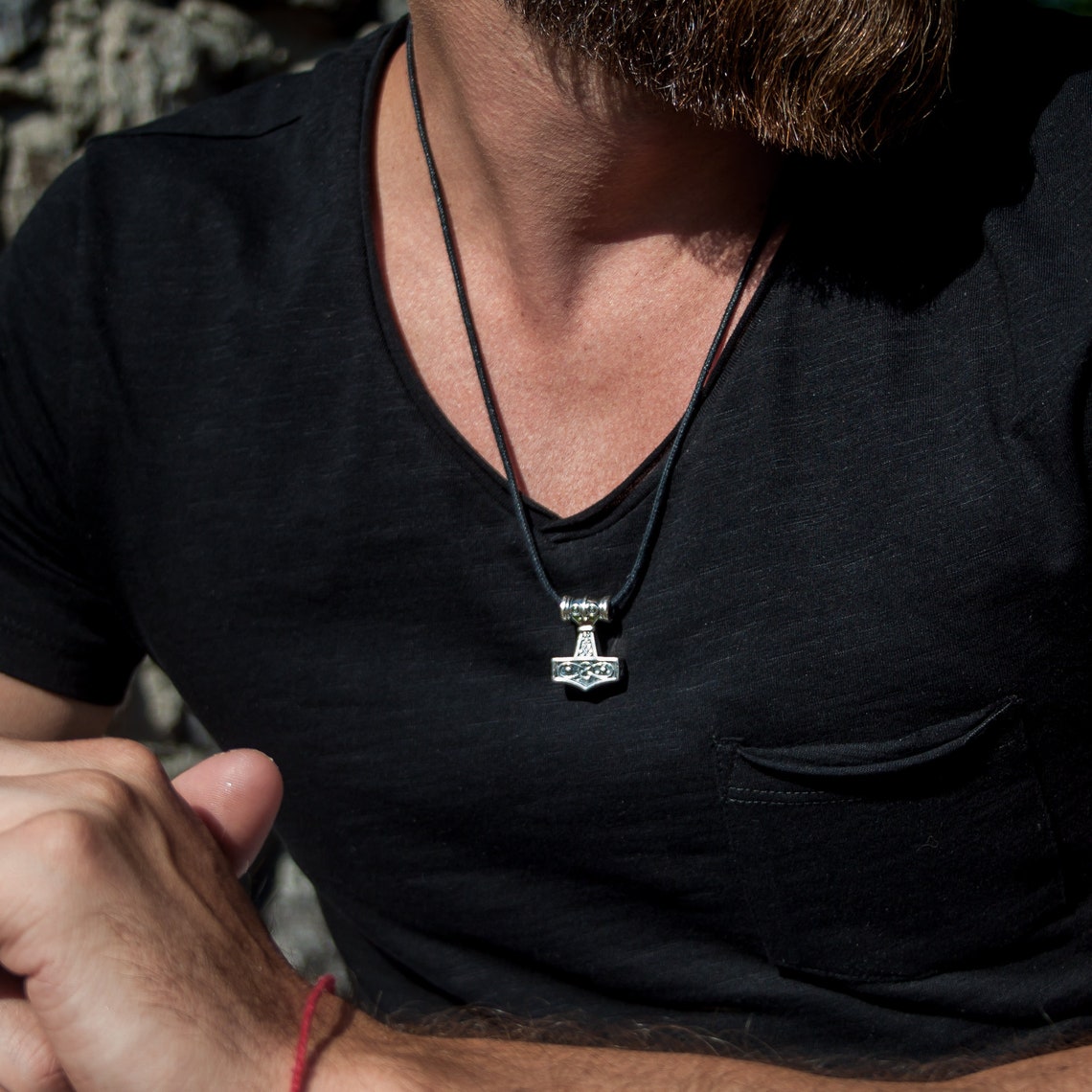 Thor Hammer Mjolnir Pendant Necklace /925 Sterling Silver/ Odin Viking ...