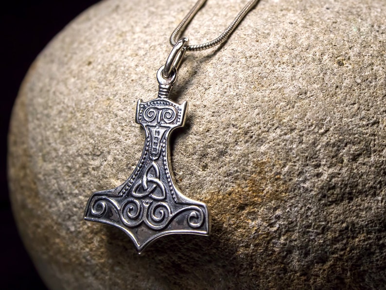 Thor Hammer Necklace - Mjolnir Pendant Replica - 925 Sterling Silver ...