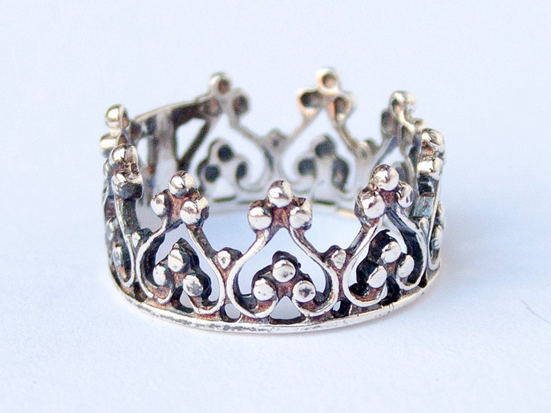 Queen Crown ring /925 Sterling Silver /Tiara / Princess Crown | Etsy