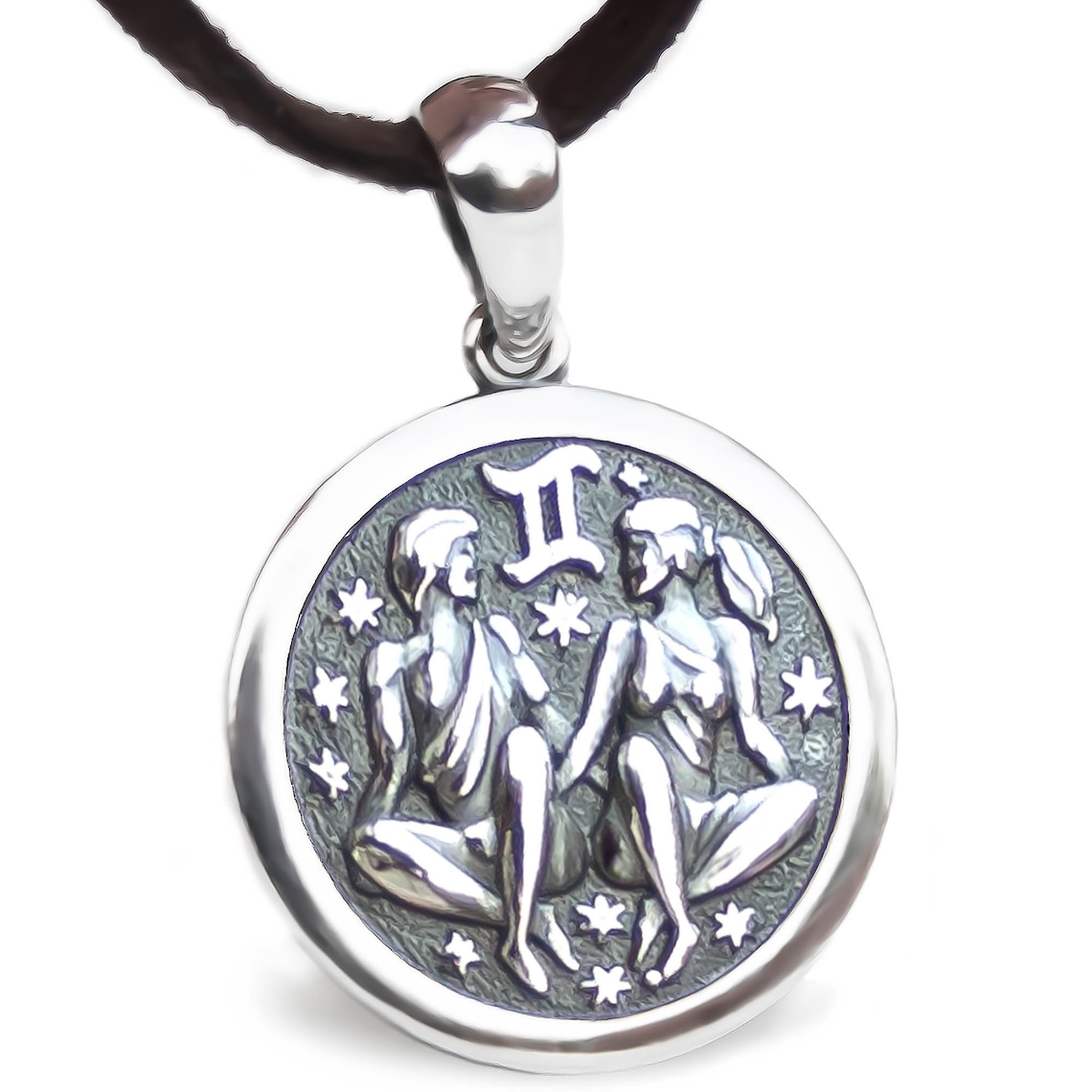 Gemini Zodiac Pendant Necklace / 925 Sterling Silver /horoscope Sign ...
