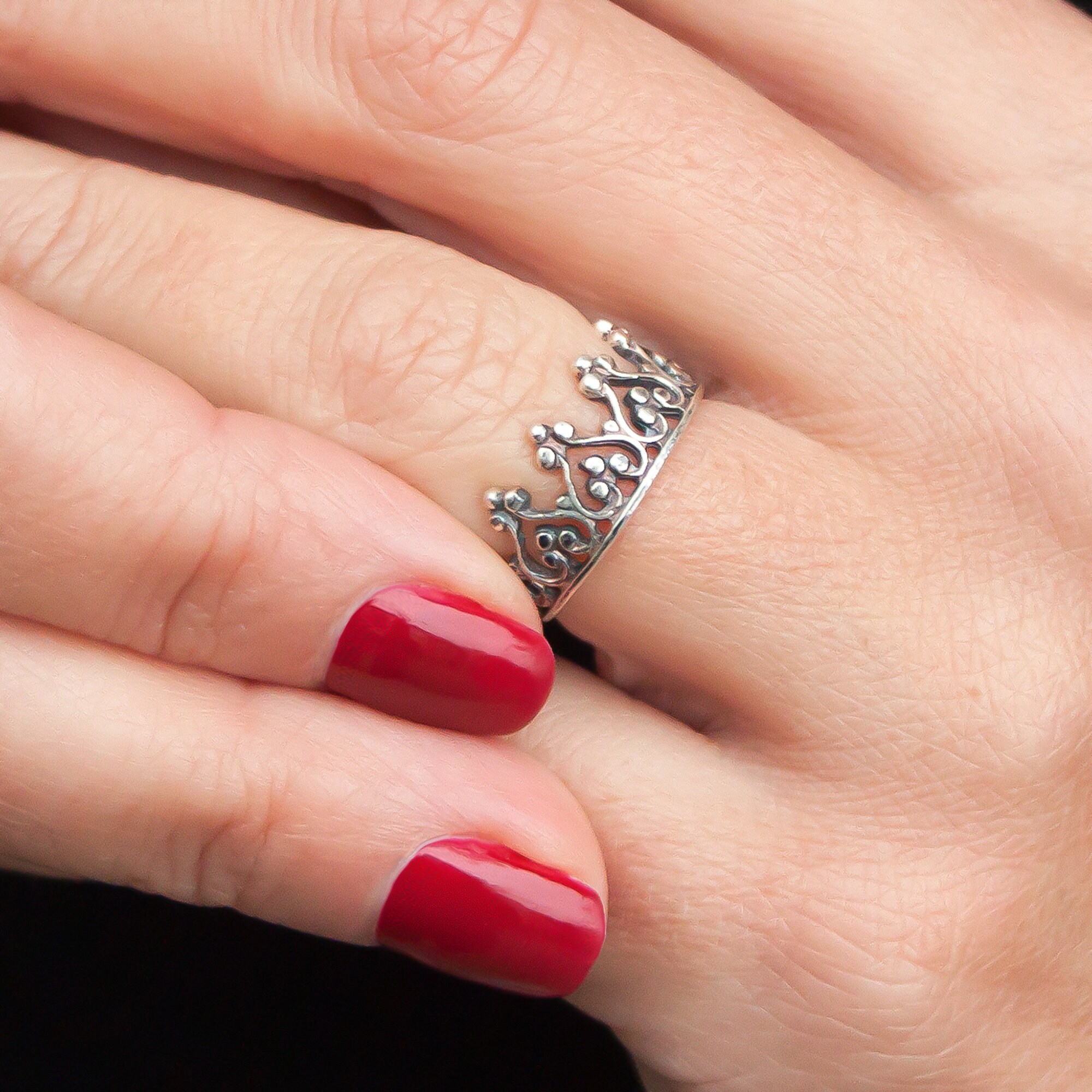 Queen Crown Ring /925 Sterling Silver /tiara / Princess Crown | Etsy