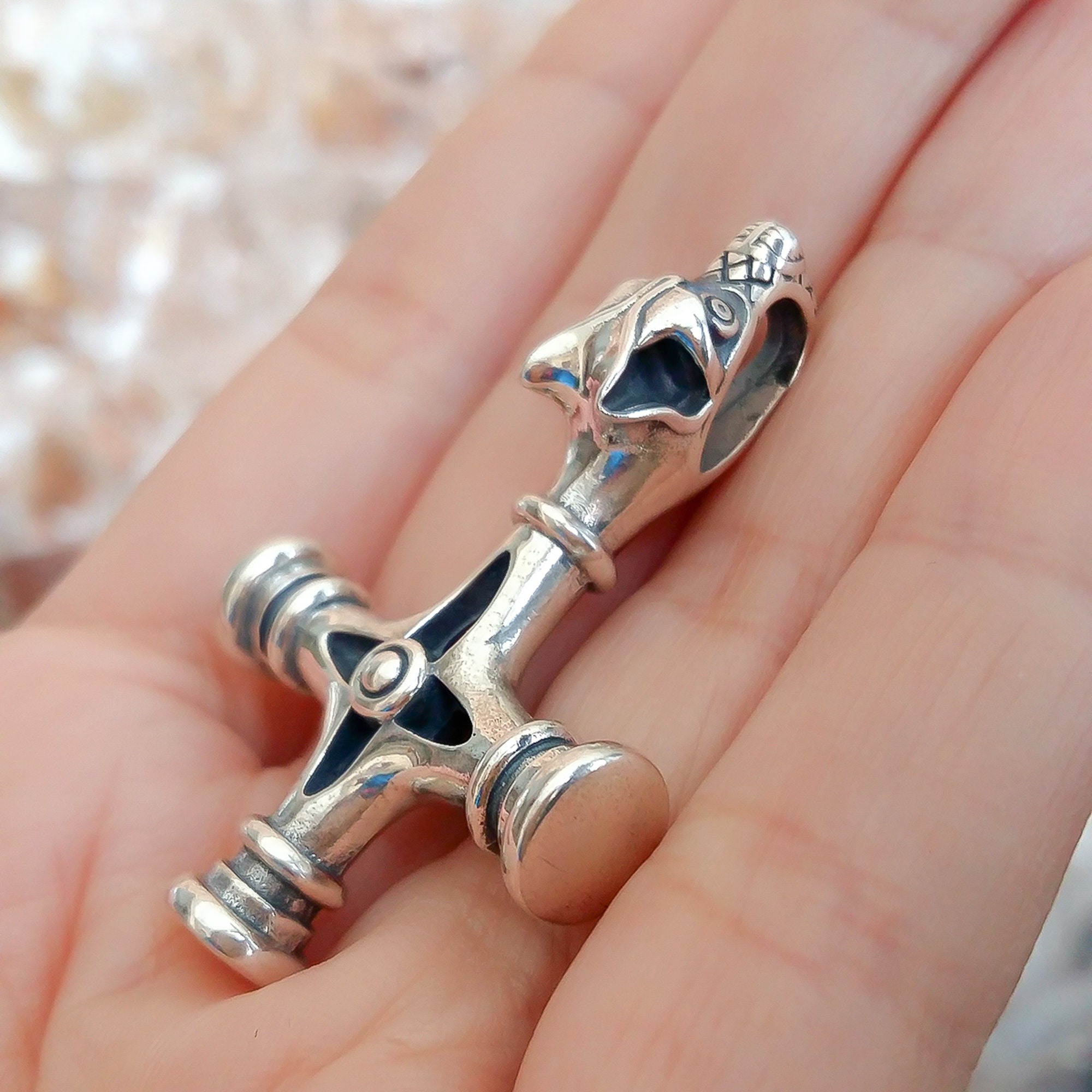 Fenrir Icelandic Wolf Cross Pendant 925 Sterling Silver Norse - Etsy