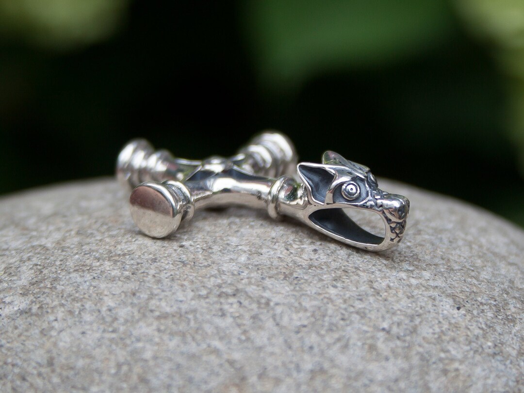 Fenrir Icelandic Wolf Cross Pendant 925 Sterling Silver Norse Necklace ...