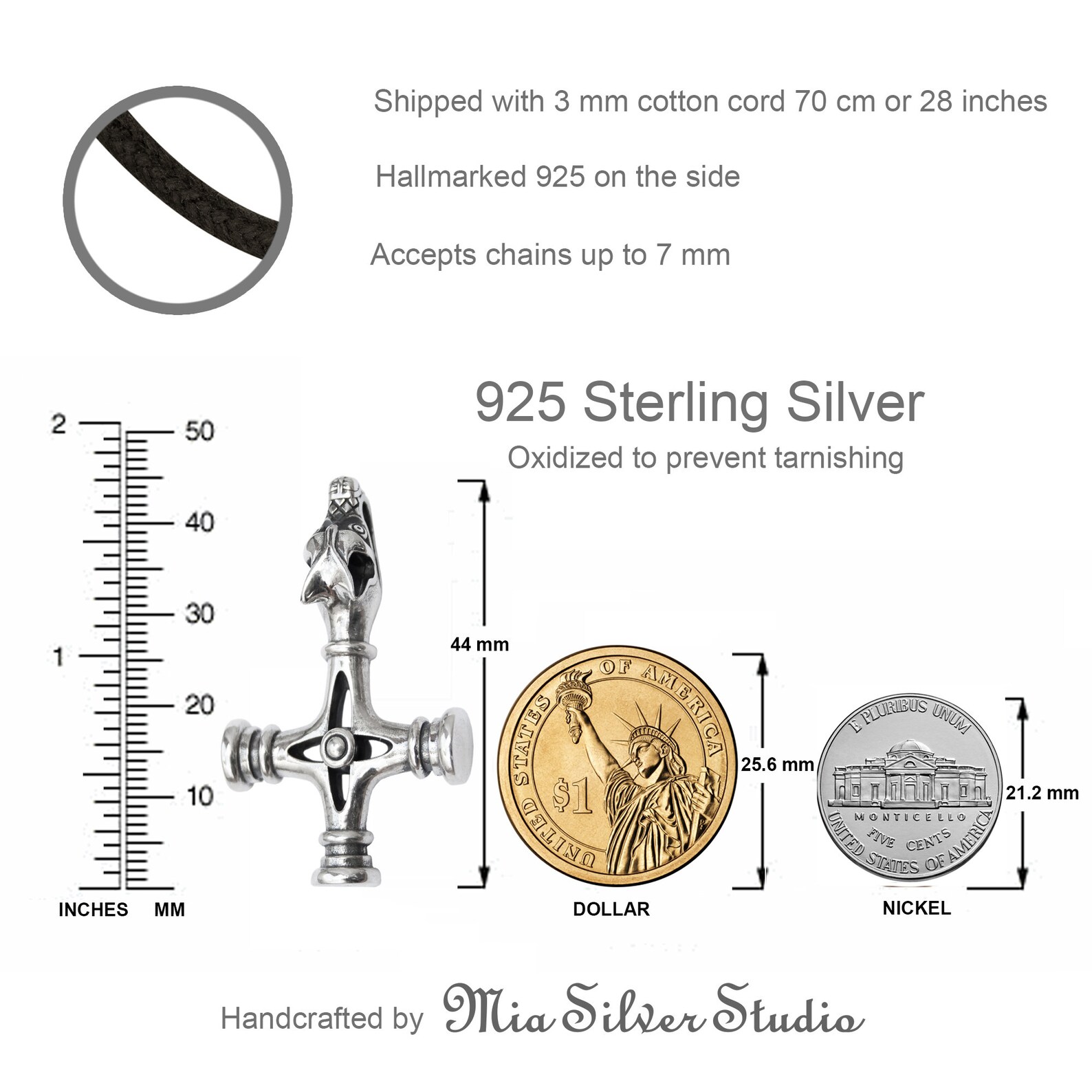 Fenrir Icelandic Wolf Cross Pendant Sterling Silver Mens - Etsy