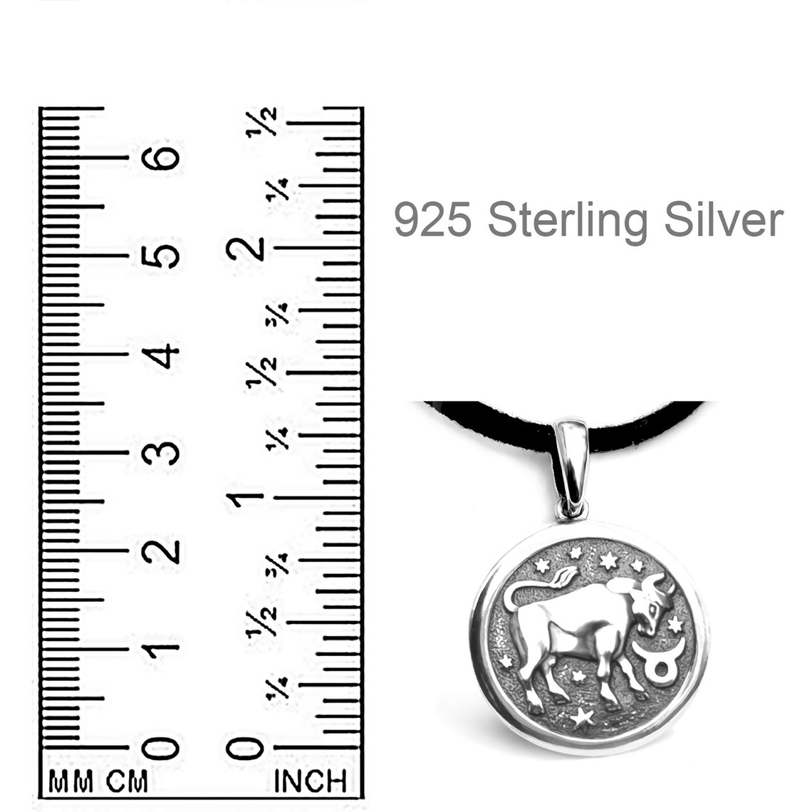 Taurus Necklace Zodiac Pendant Necklace 925 Sterling Silver | Etsy
