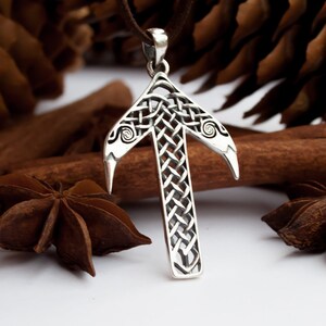Tyr Tiwaz Teiwaz Rune Necklace/ Viking Amulet Pendant /925 Sterling ...