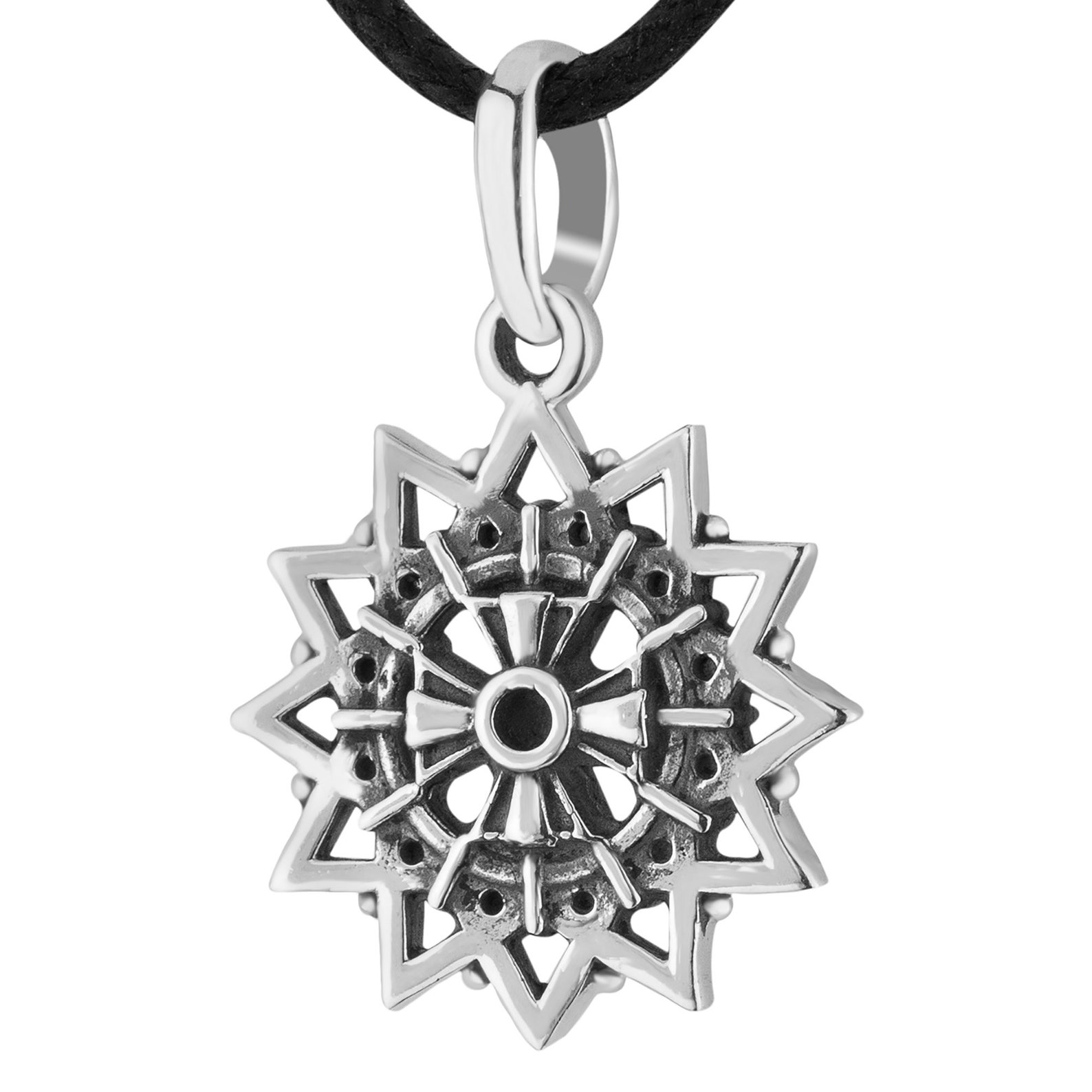 Erzgamma Star Dodecagram 12 Pointed Lucky Star Sterling Silver Pendant ...