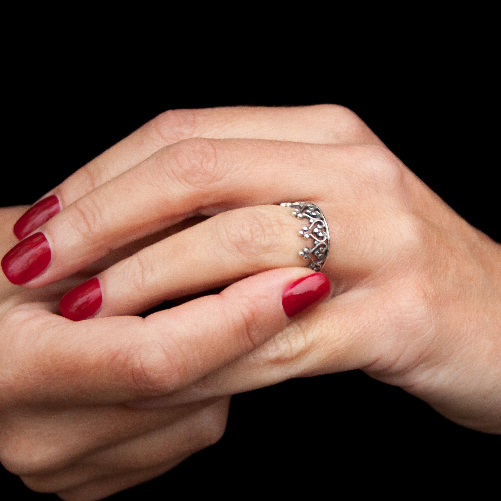 Queen Crown Ring /925 Sterling Silver /tiara / Princess Crown | Etsy