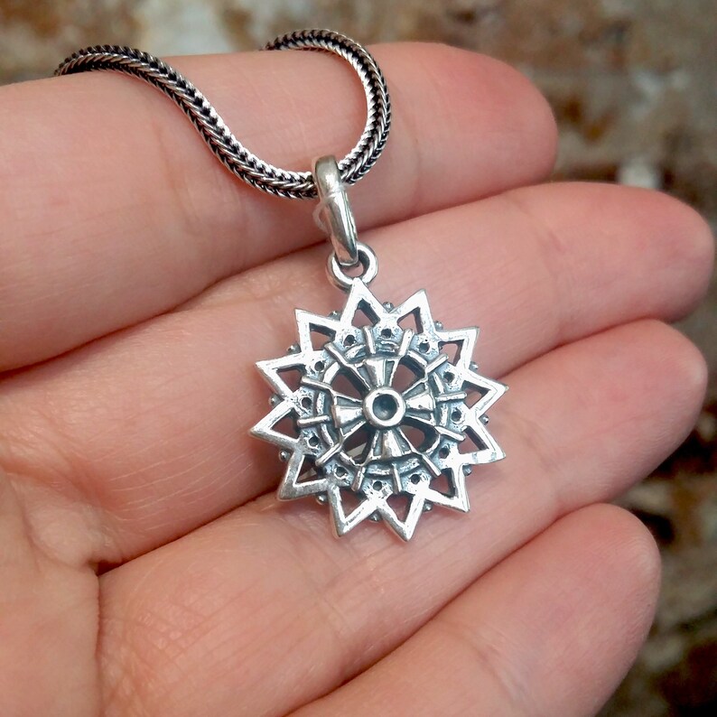 Erzgamma Star Dodecagram 12 Pointed Lucky Star Sterling Silver Pendant ...