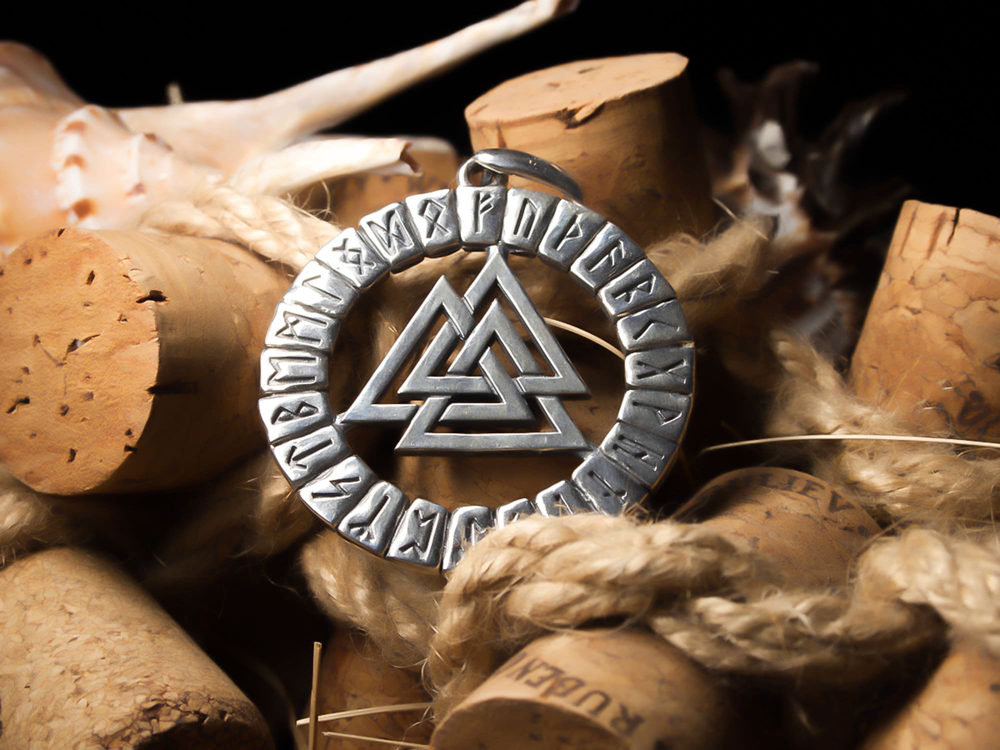 Valknut necklace Sterling silver Viking jewelry Valknut symbol | Etsy