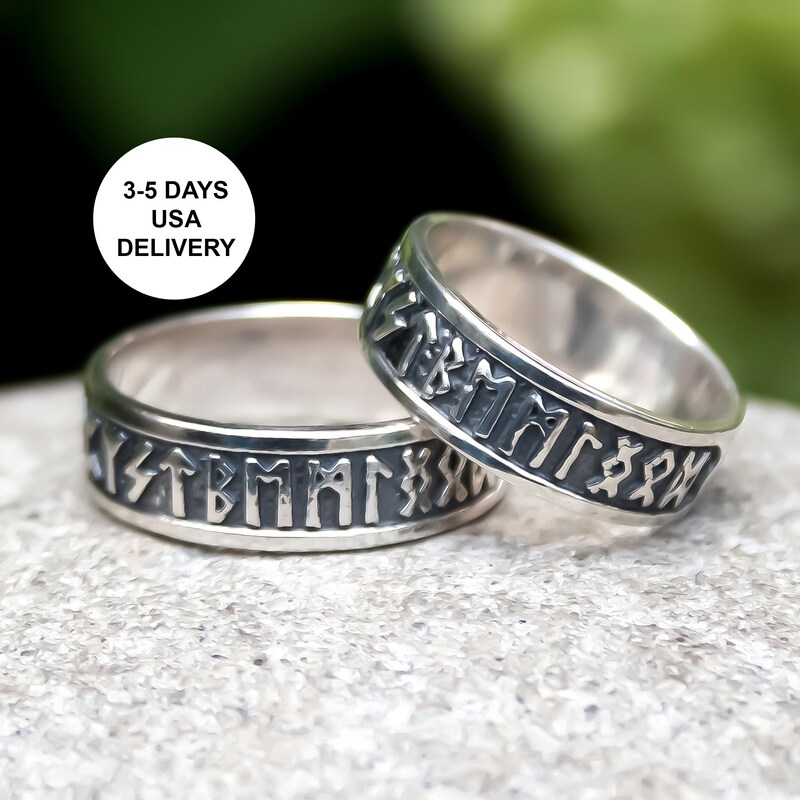 Rune Wedding Ring - Etsy