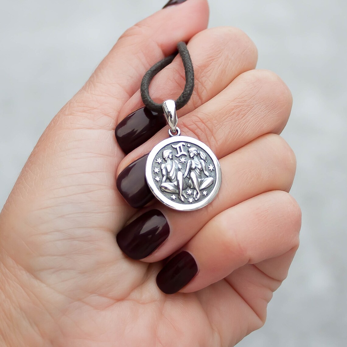 Gemini Zodiac Pendant Necklace / 925 Sterling Silver | Etsy