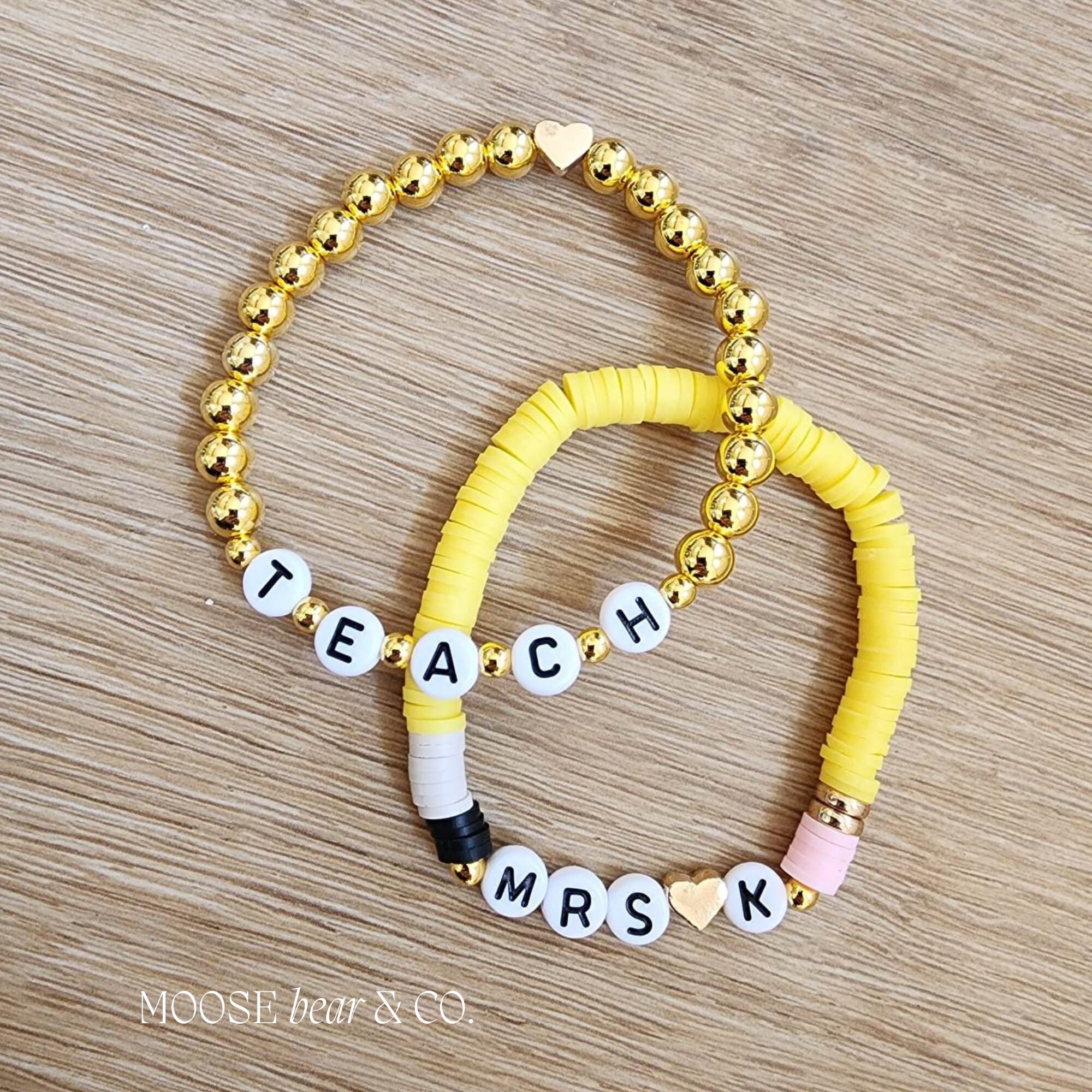 Teacher Pencil Bracelet Set, Personalized Teacher Gift Ideas, Teacher ...