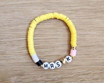 Personalized Teacher Bracelet Pencil Bracelet Stackable - Etsy