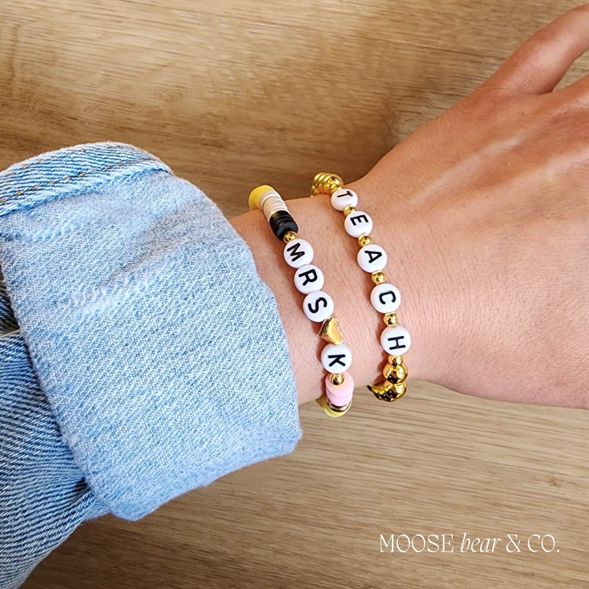 Teacher Pencil Bracelet Set, Personalized Teacher Gift Ideas, Teacher Appreciation Gifts, Happy ...