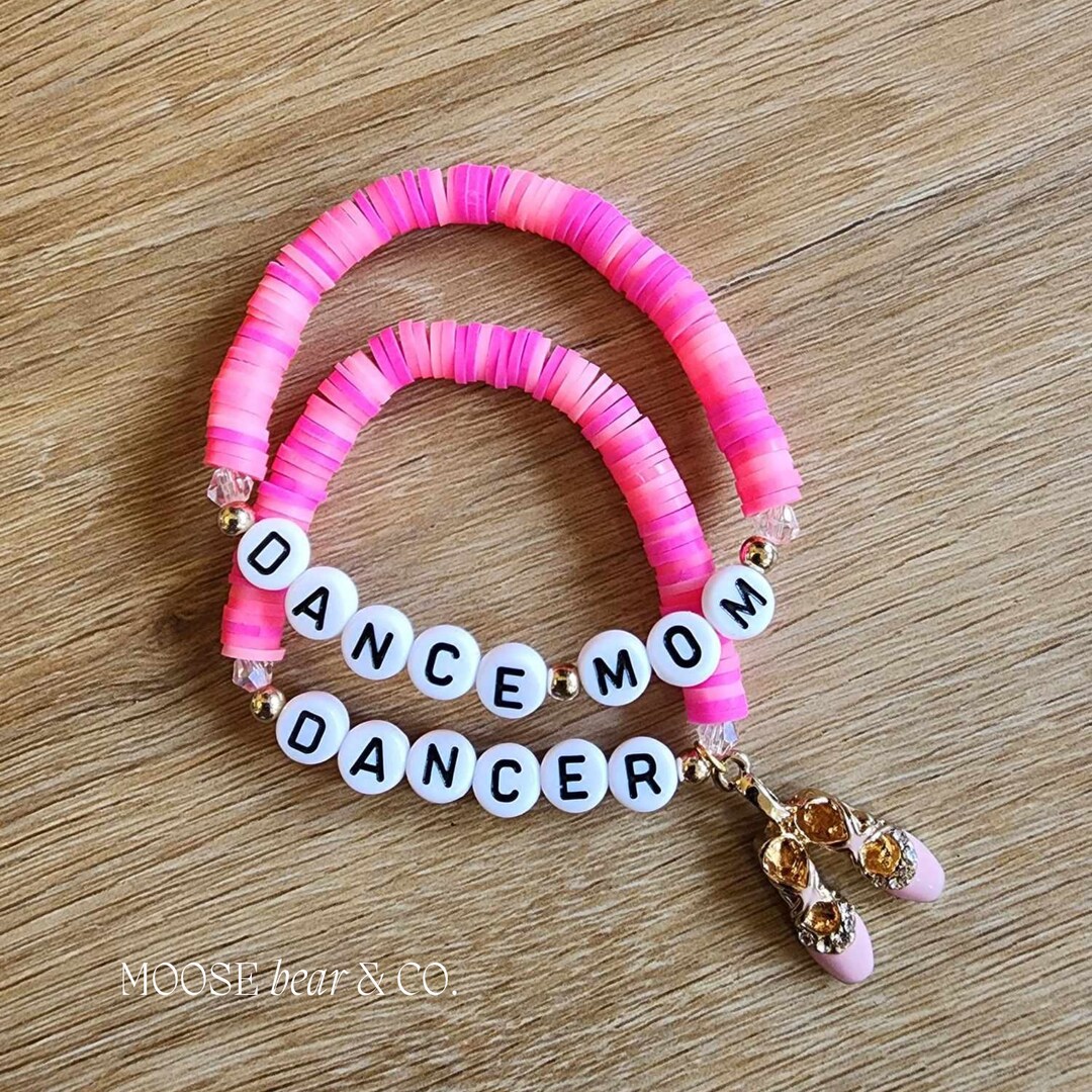DANCER DANCE MOM Bracelet Set, Dance-themed Jewelry Set, Pink Dance ...