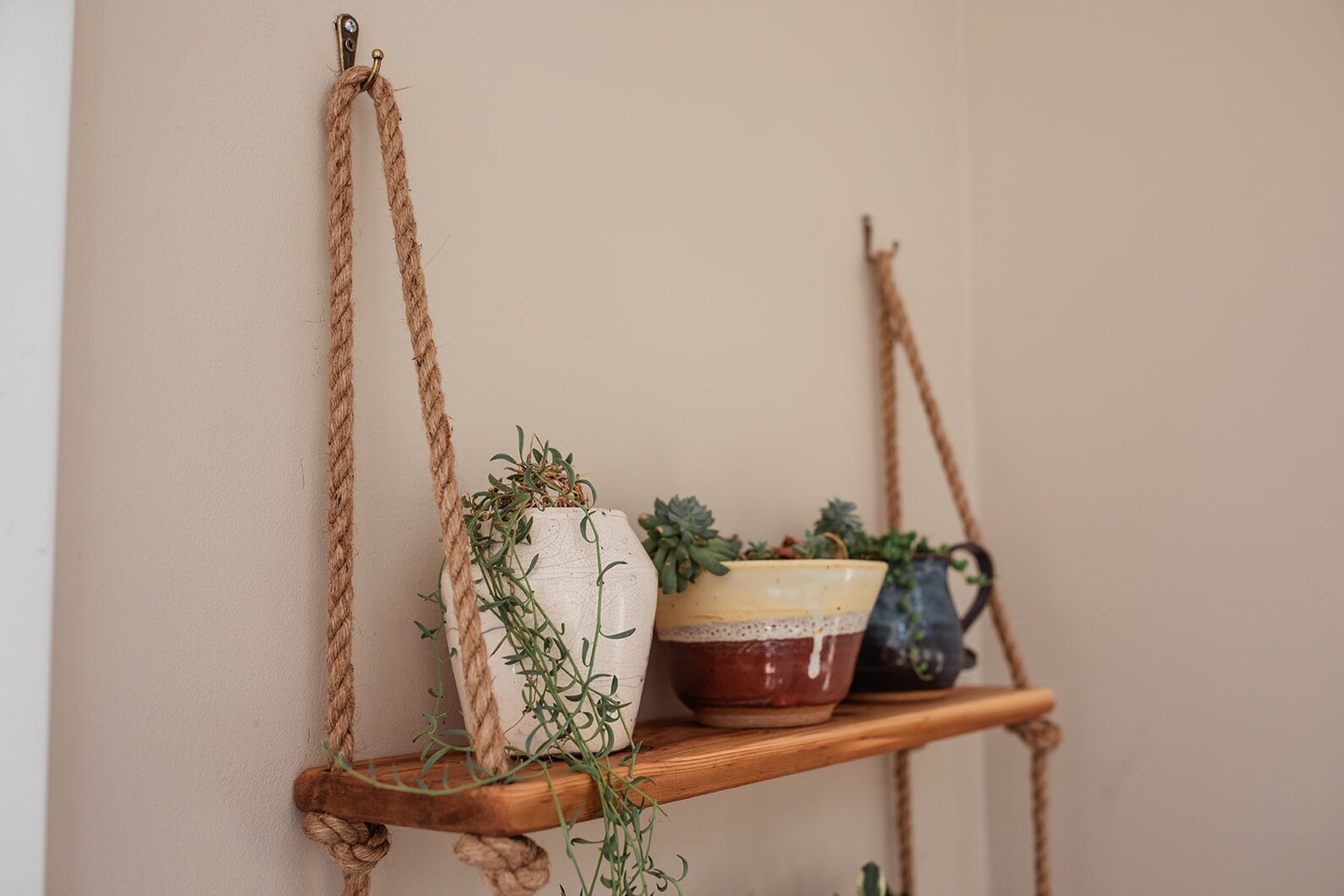 3-tier Cedar / Custom Rope / Hanging Shelf - Etsy