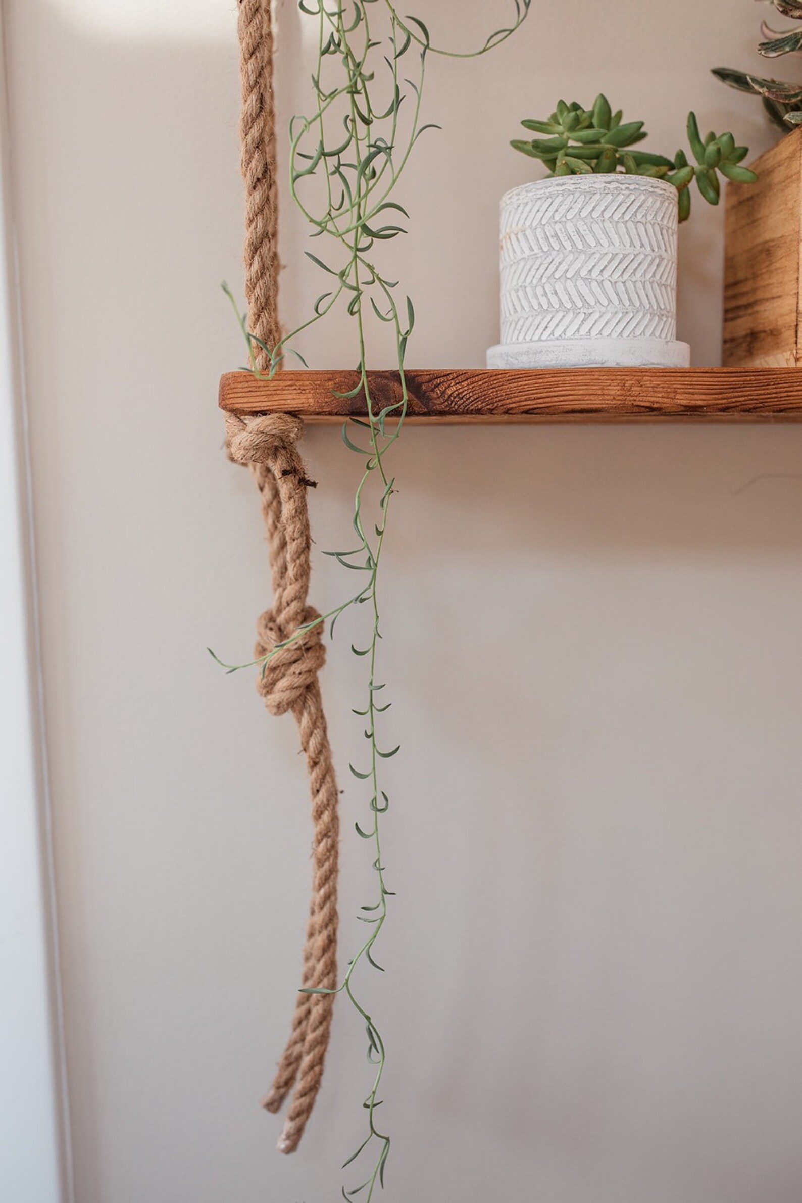 3-tier Cedar / Custom Rope / Hanging Shelf - Etsy