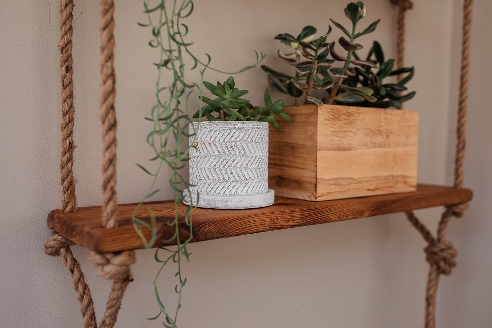 CUSTOM / Cedar / Rope / Hardware / Minimalist / Hanging Shelf | Etsy