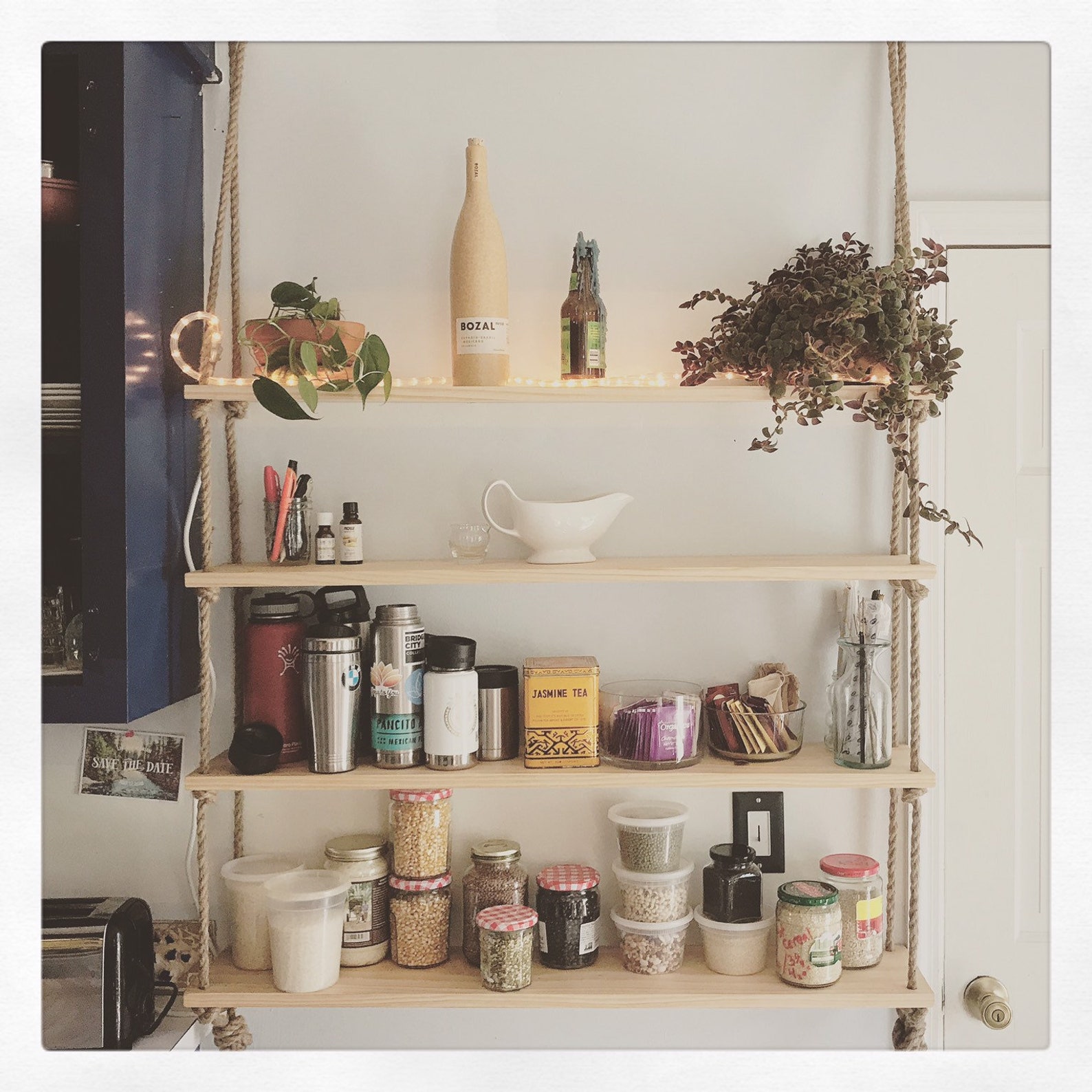 4-tier Pine / Custom Finish / Hanging Shelf - Etsy