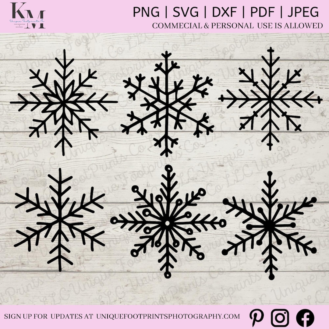 Snowflake SVG Bundle - Winter Snowflake Designs - Snowflake Cut Files ...