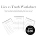 Negative Talk, Lies Vs Truth Worksheet, Lies Vs Truth Worksheets ...