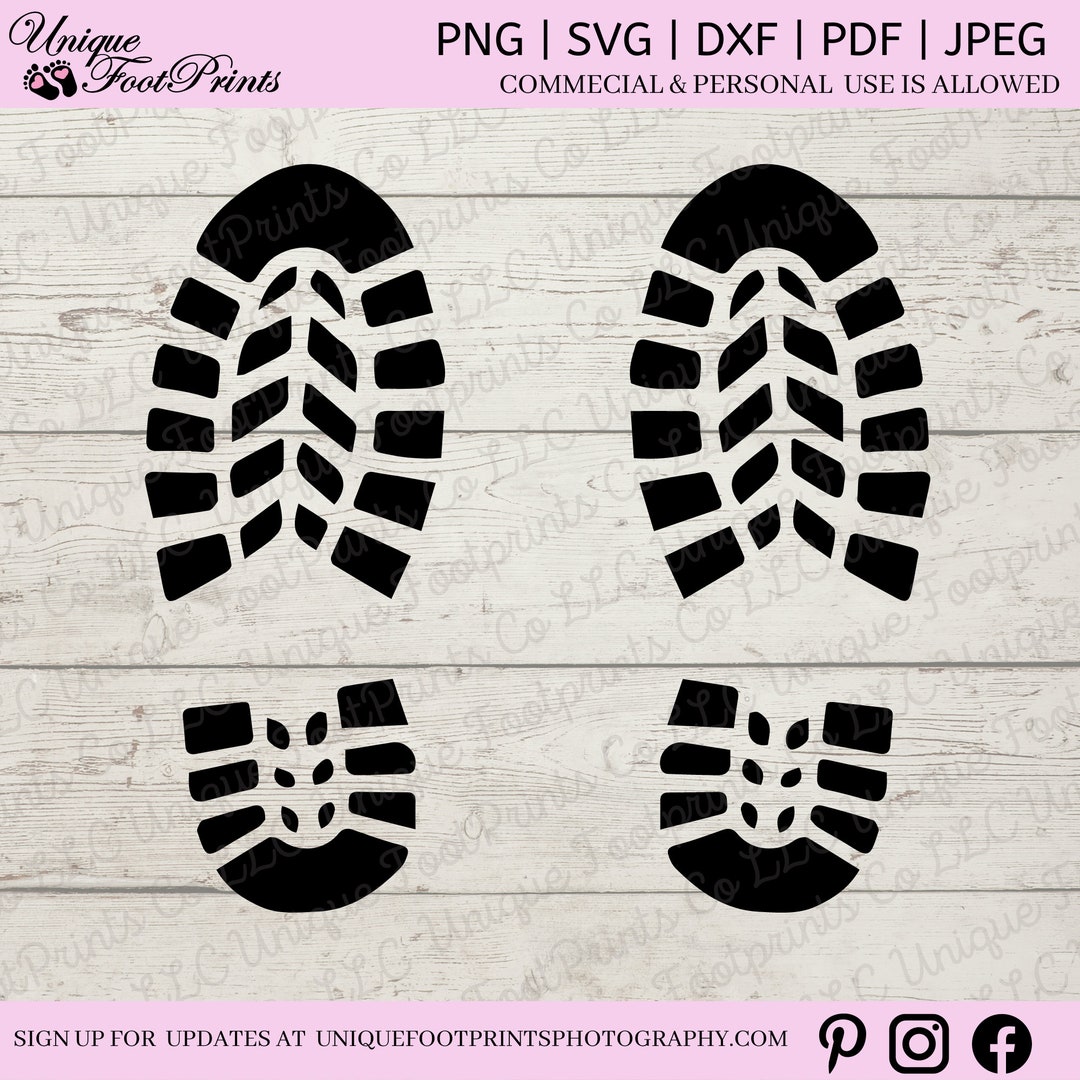Hiking Shoe Tracks Svg - Boot Print Svg - Footprint Svg - Digital Cut ...