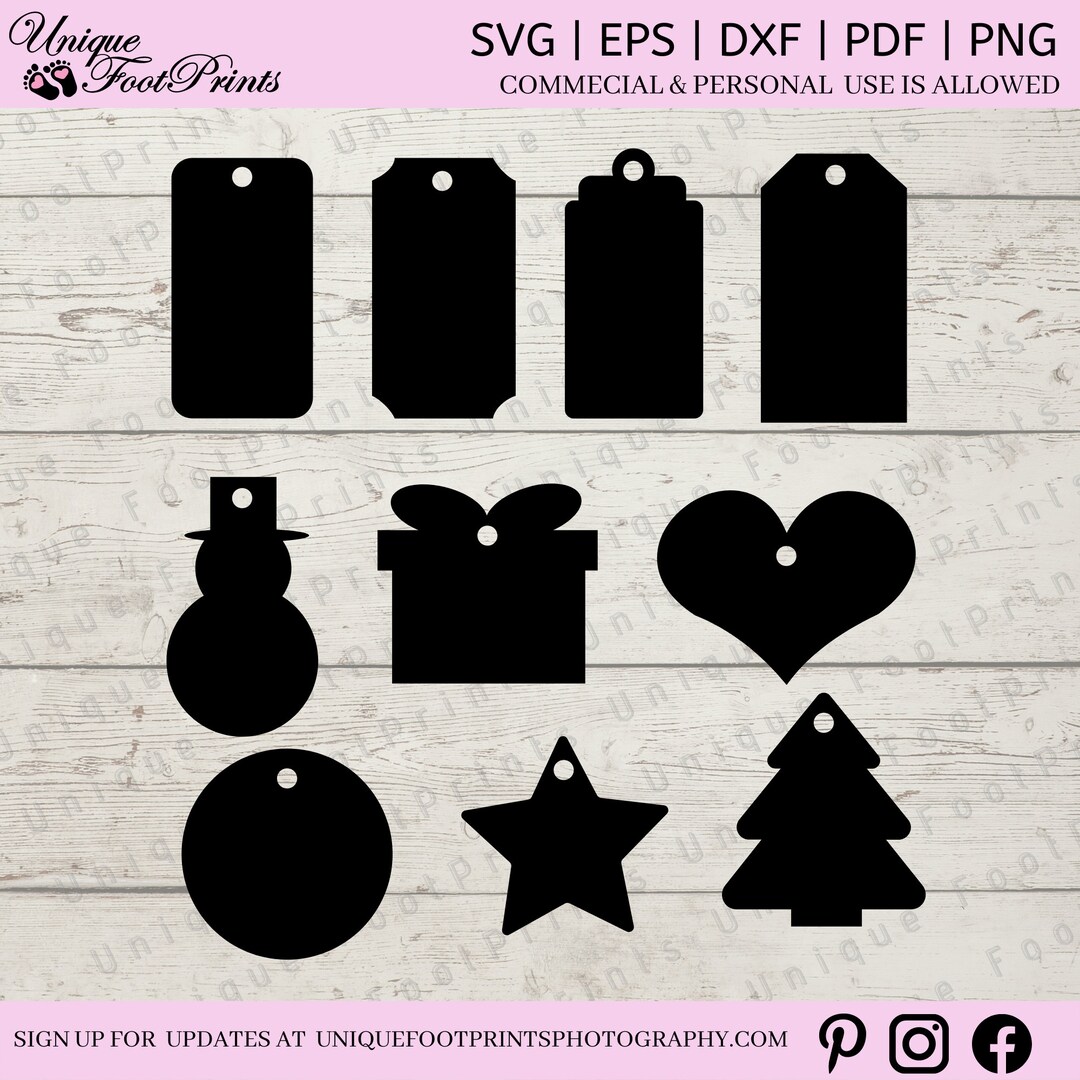 Merry Christmas Svg-birthday-gift Tags Svg-gift Tags Template-gift Tags ...