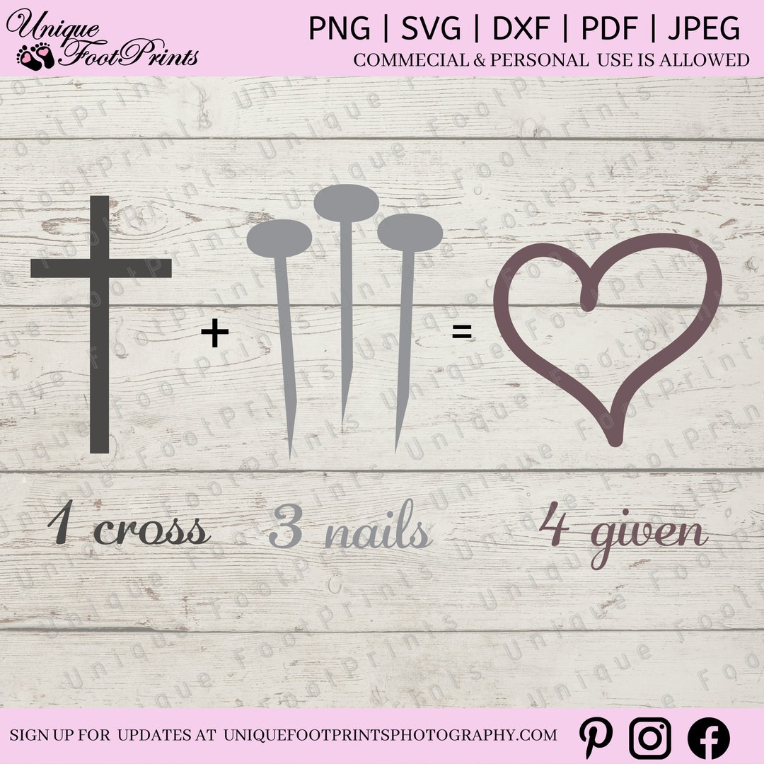 Three Nail Cross Svg, Cross Svg, Christian Svg, Jesus Svg, Faith Svg ...