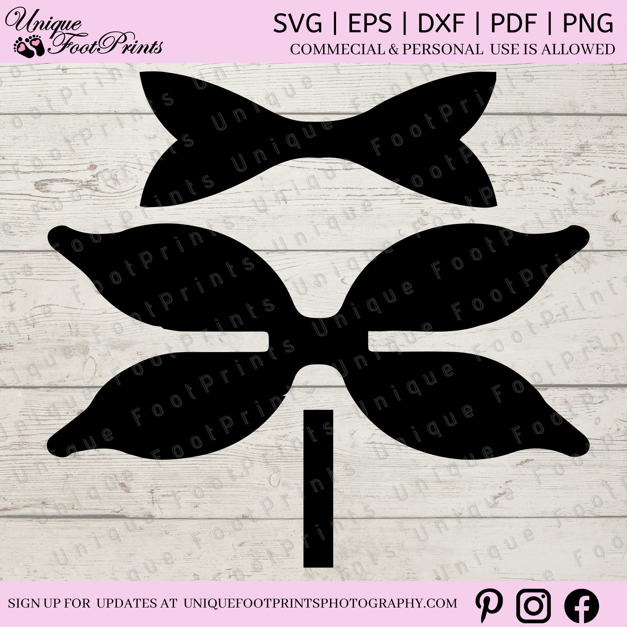 3D SVG- Hair Bows Svg- Template Svg- Bow Template - Bow- Bow Cut File ...