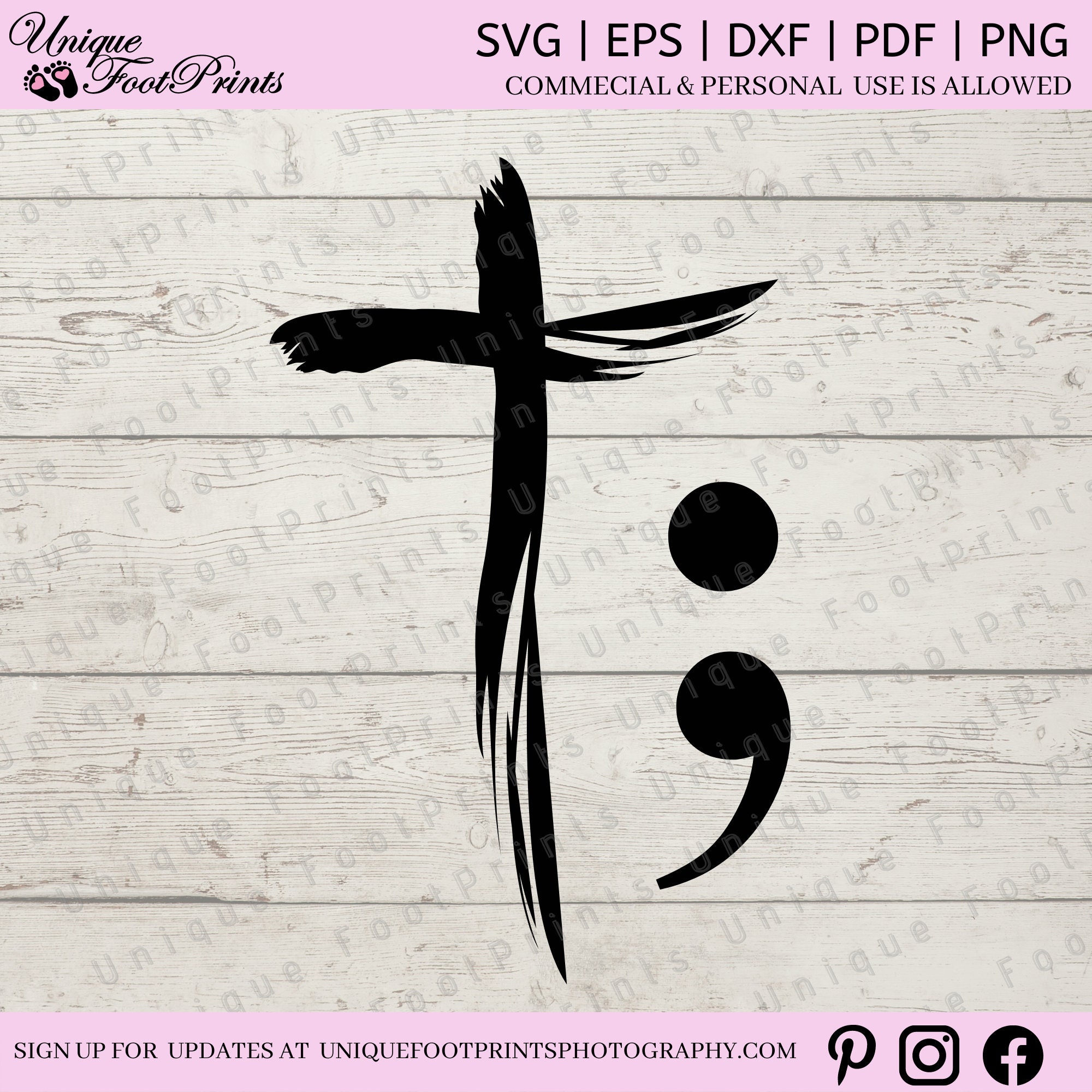 Project Semicolon SVG- You Are Enough Svg- Suicide Prevention- Suicide ...