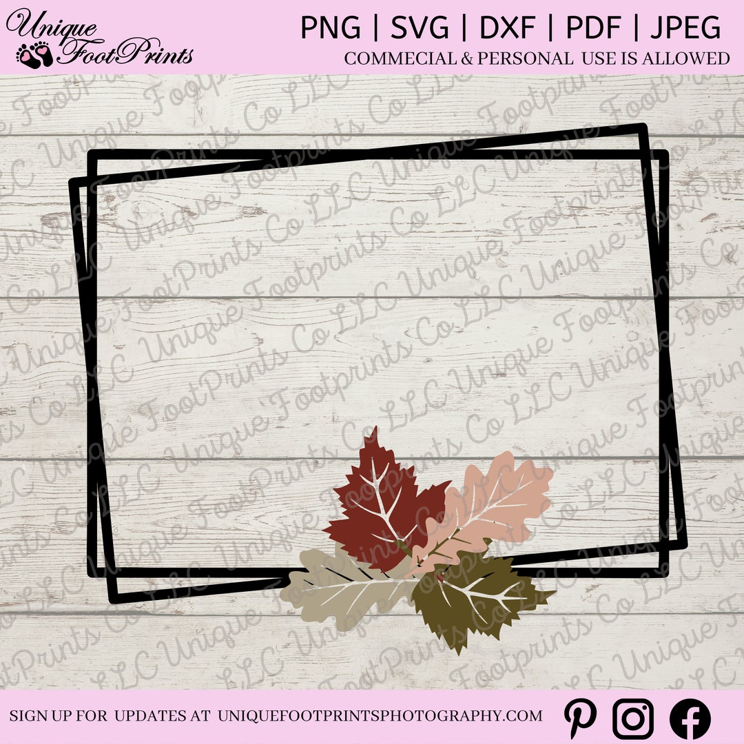 Leaves Frame | Rectangle Frame | Leaf Frame Svg File | Wedding Border ...
