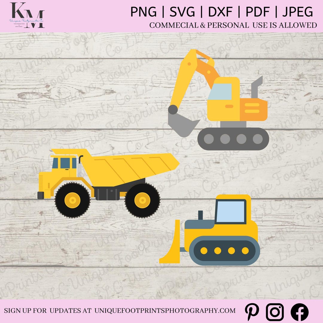 Construction Vehicles Clipart - Trucks SVG - Bulldozer SVG ...