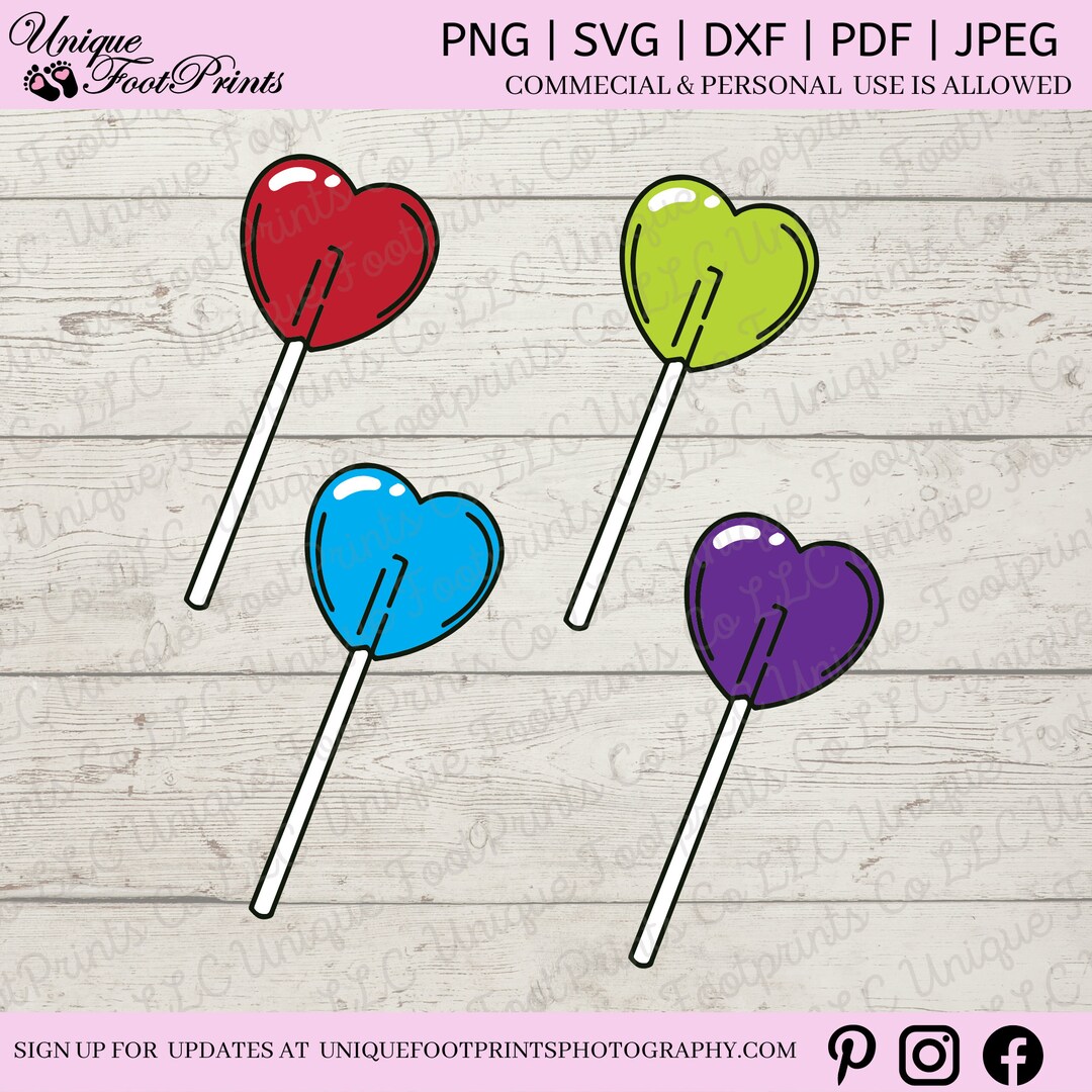 Heart Shaped Valentine's Day Lollipop Svg, Heart Sucker Svg, Lollipops ...