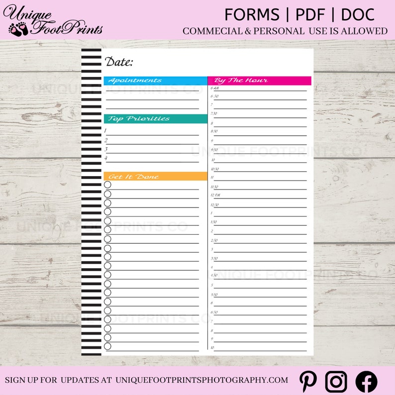 Planners Insert, Calendars, To-do List, Notes, Planner Printable ...