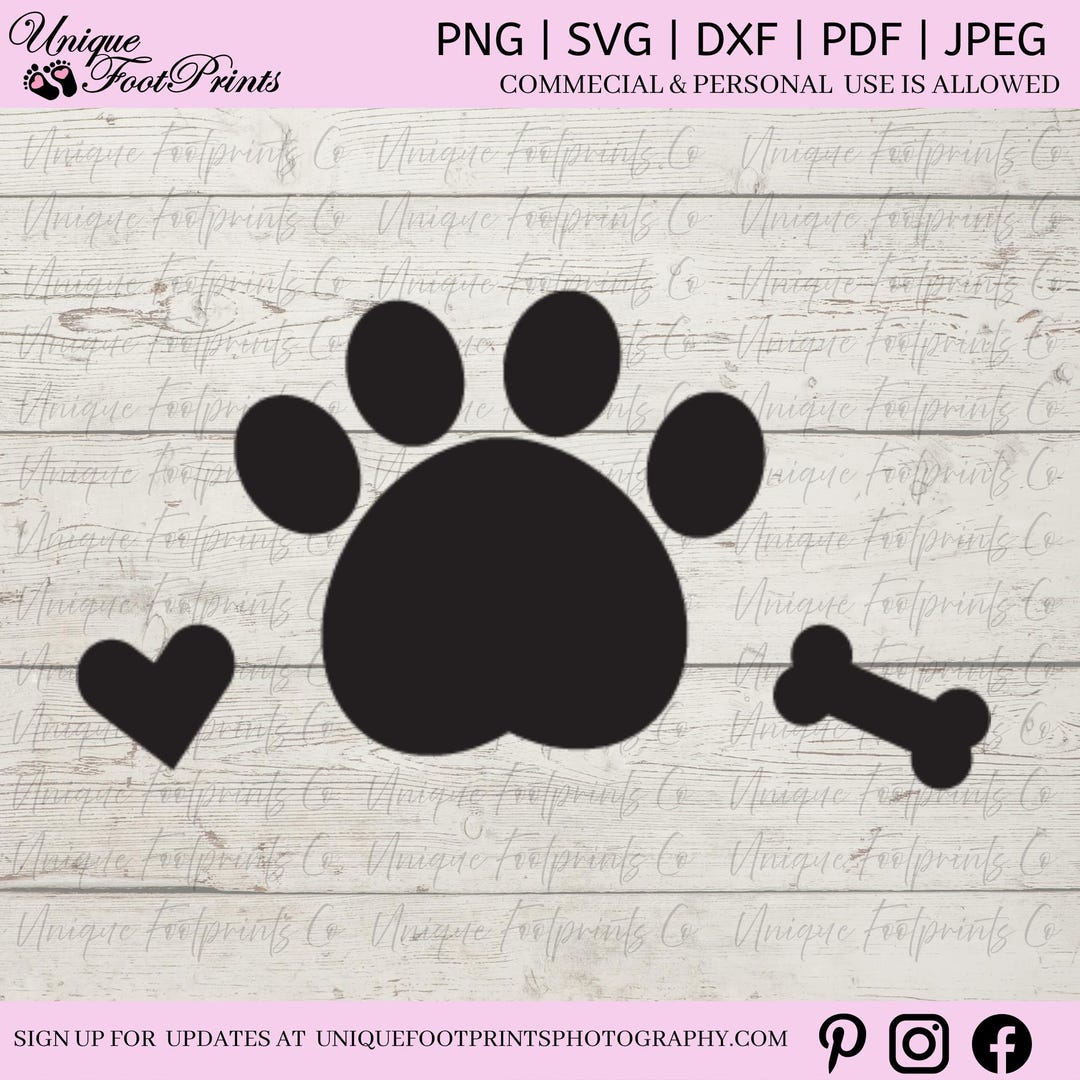 Paw Print Svg | Dog Bone Svg | Dog Treat Svg | Dog Clipart | Dog Lover ...