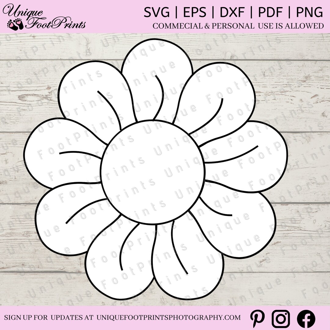 Daisy Flower Svg-layered Flower Svg- Flower SVG- Flower Svg- Doodle ...