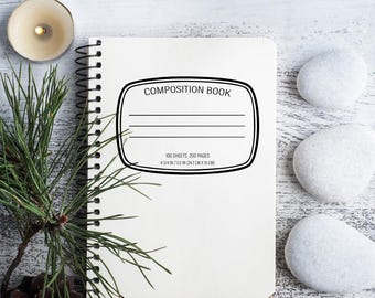 Composition Book | Notebook Cover Template Design | PDF, PNG and SVG - Etsy