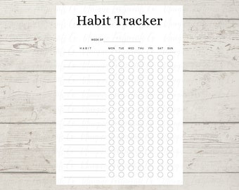 Monthly Habit Tracker Printable Landscape, Habit Tracker Template ...