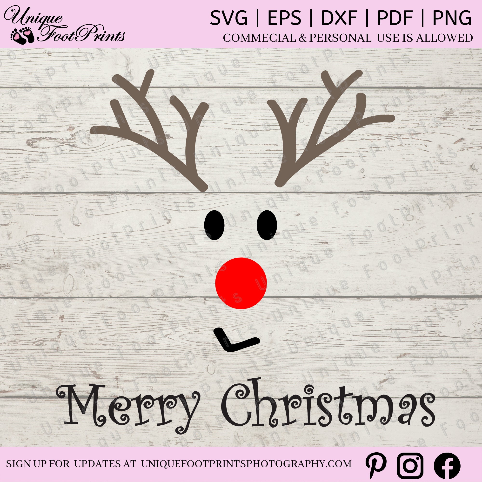 Merry Christmas Svg-reindeer Svg-rudolph Svg-reindeer Cards-reindeer ...