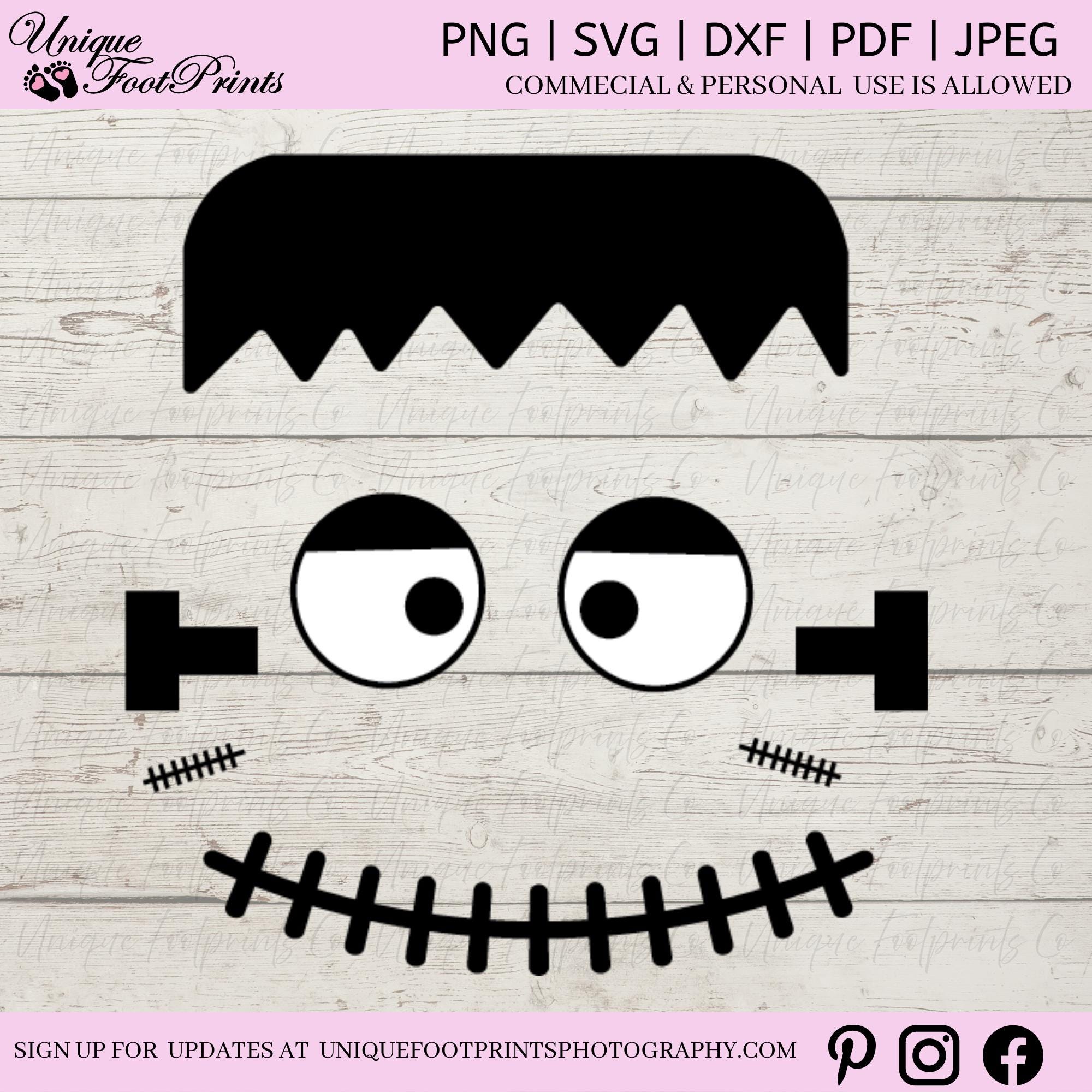 Frankenstein Face | Monster Face | Halloween Clipart | Girls Halloween ...