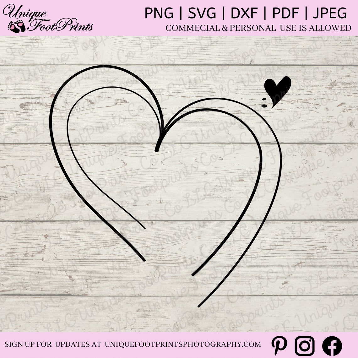 Hand Doodle Heart, Heart With Flower SVG Hand Drawn SVG, Heart SVG ...