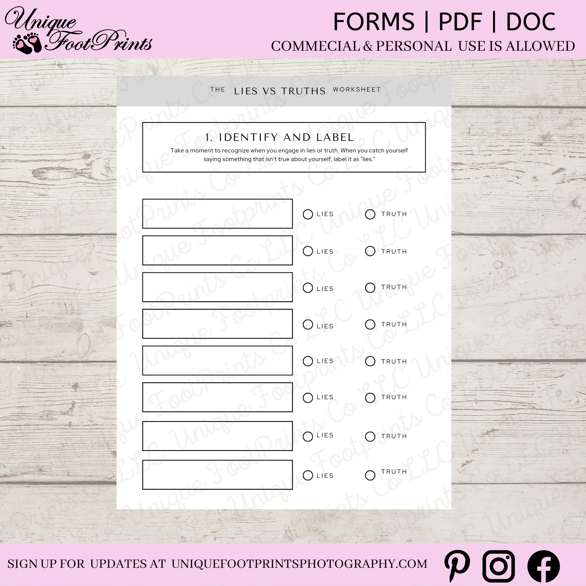 Negative Talk, Lies Vs Truth Worksheet, Lies Vs Truth Worksheets ...