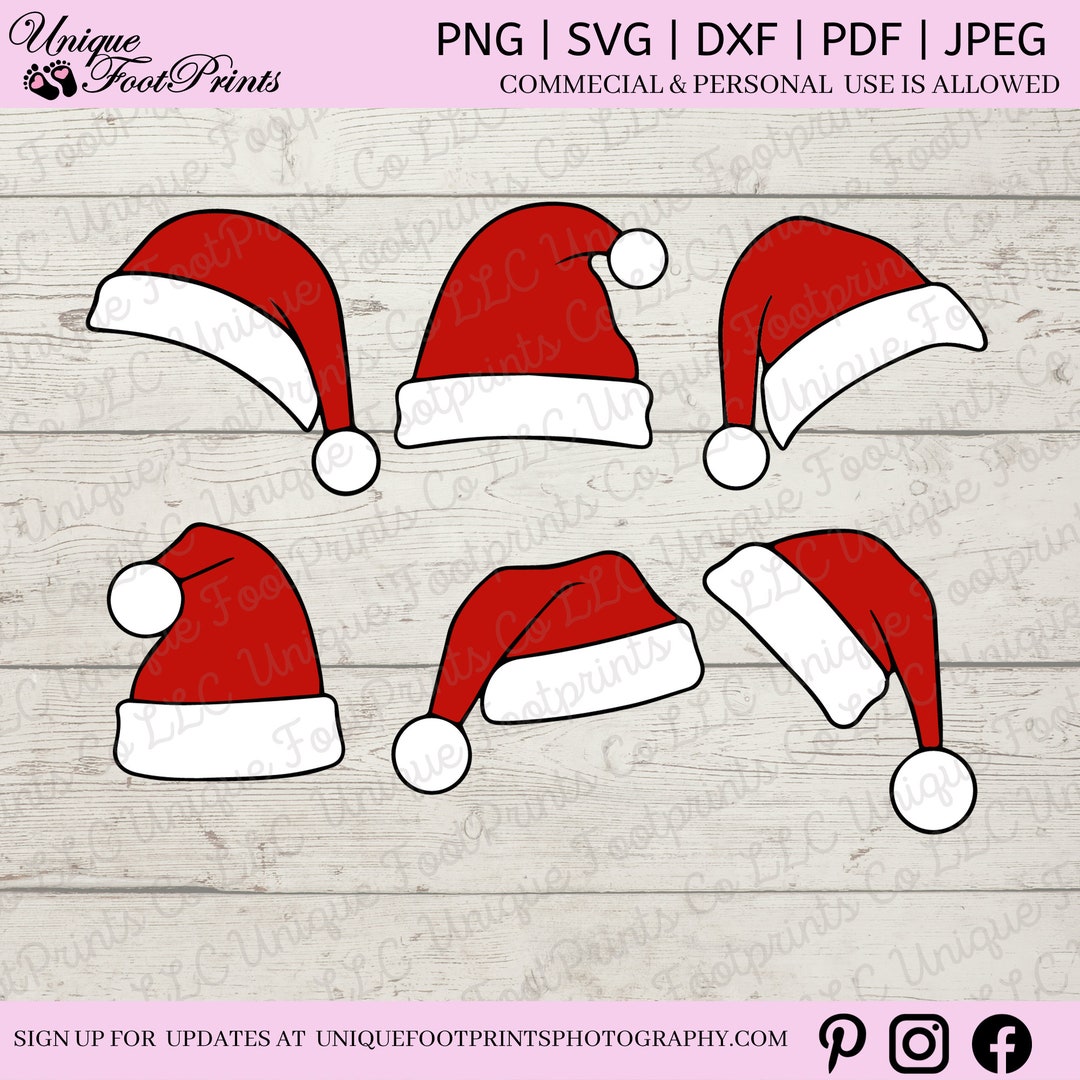 Santa Hat SVG, Santa Hat Cut File, Christmas Hat Svg Bundle, Elf Hat ...