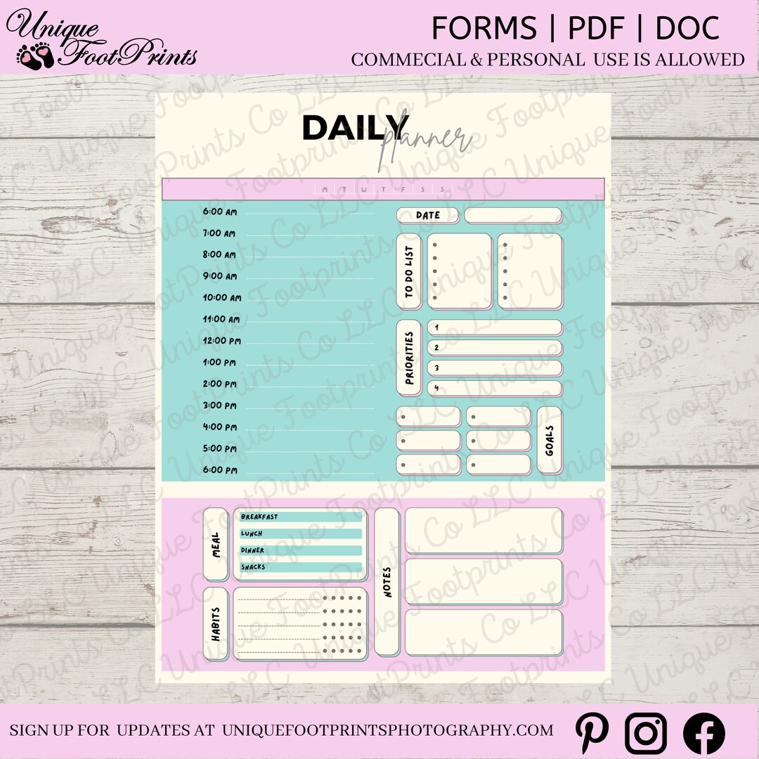 DAILY SCHEDULE PLANNER, Daily Planner Pdf, Schedule Planner, Daily ...