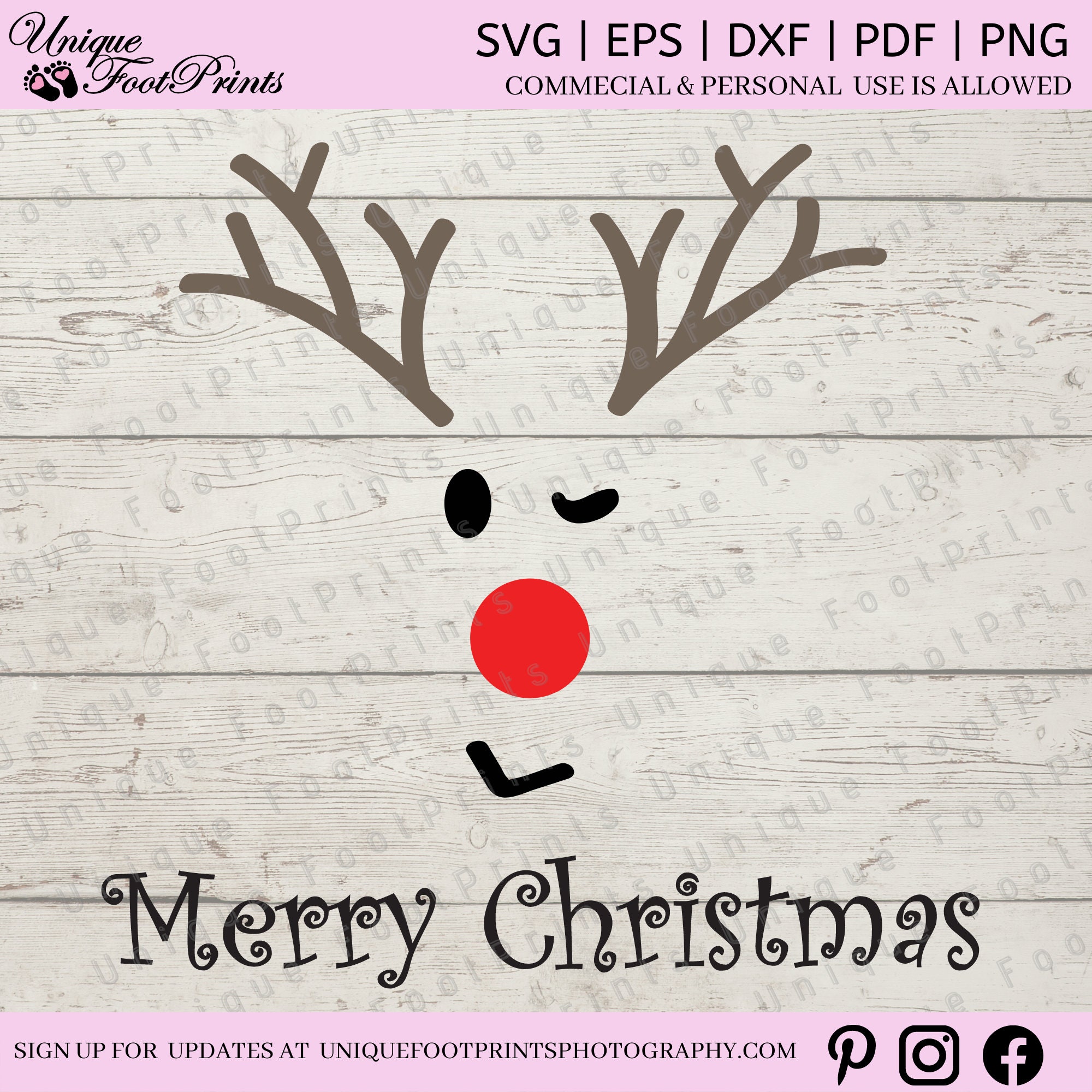 Merry Christmas Svg-reindeer Svg-rudolph Svg-reindeer Cards-reindeer ...