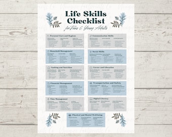 Life Skills Checklist for Teens & Young Adults, Youth Readiness ...