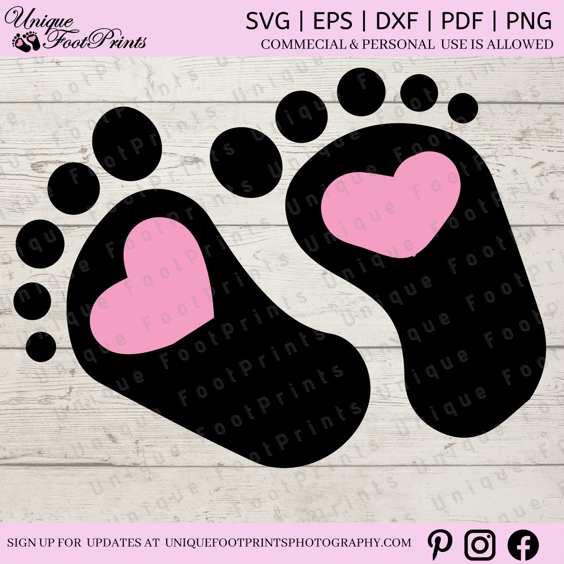 Baby Feet Svg-pink Heart Baby Feet-baby Svg-baby Shower SVG- Little ...
