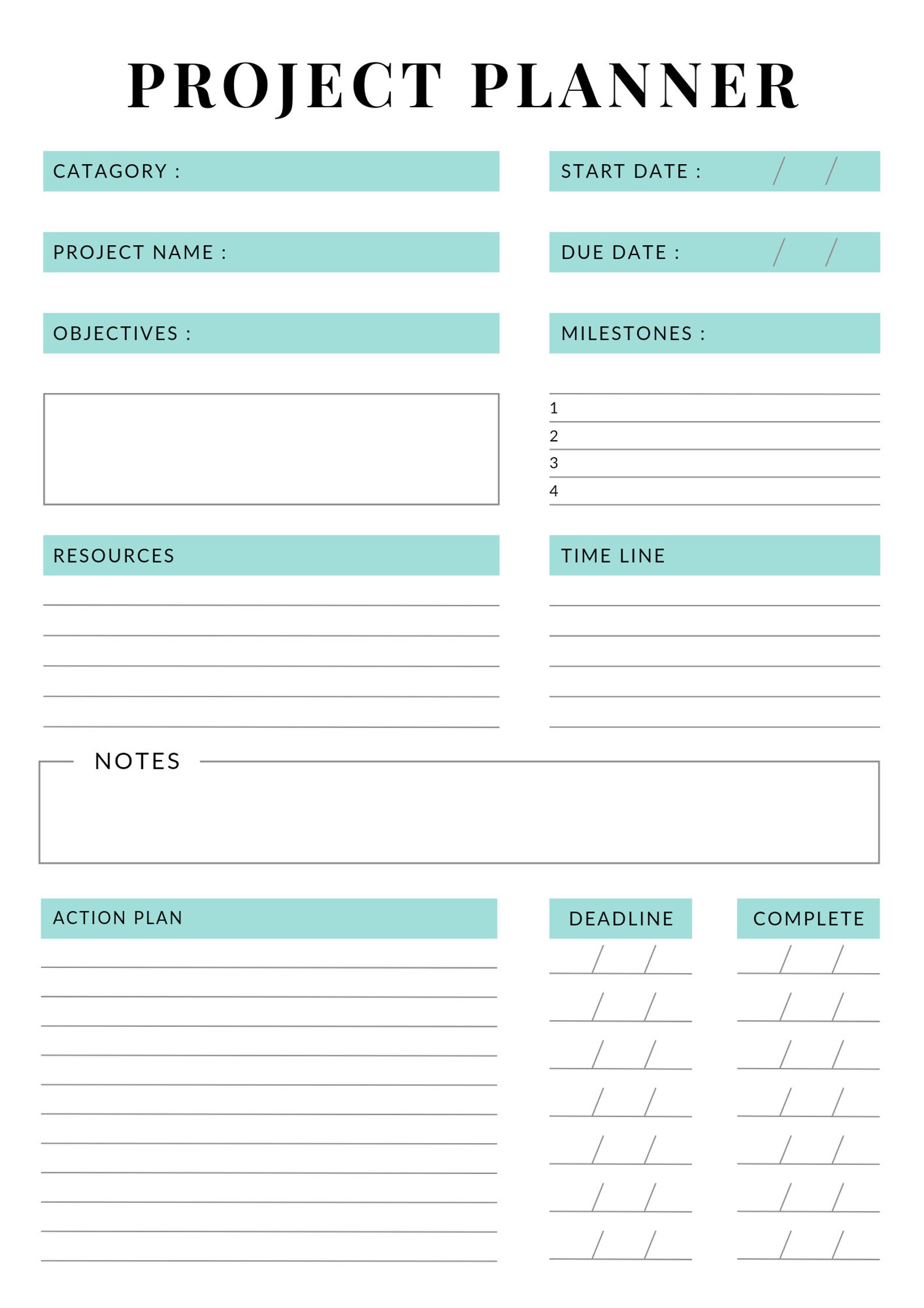 Project Planner, Printable Planner, Coaching Planner, Business Planner ...
